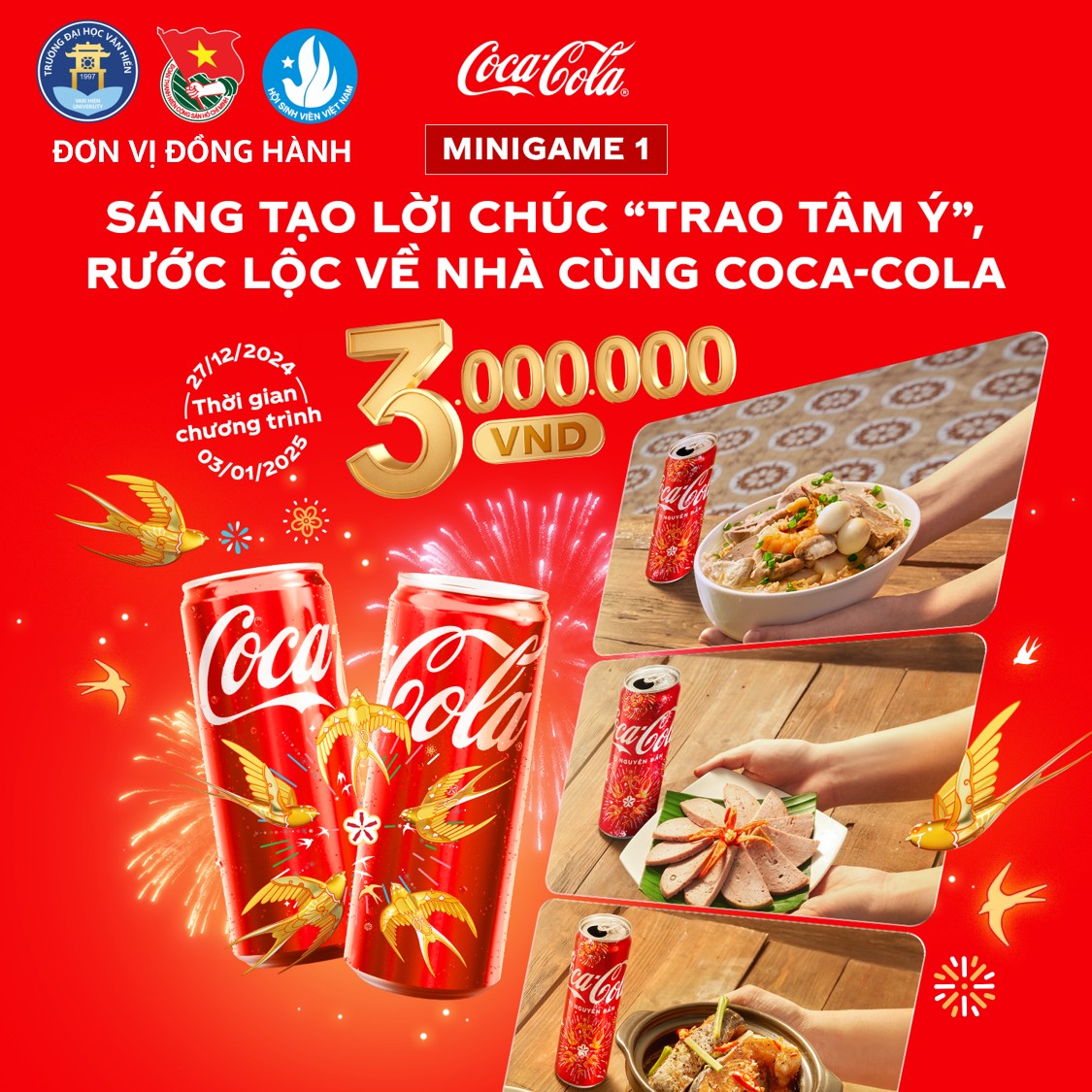 [Minigame 01] Sáng tạo lời chúc "Trao tâm ý", rước lộc về nhà cùng COCA-COLA